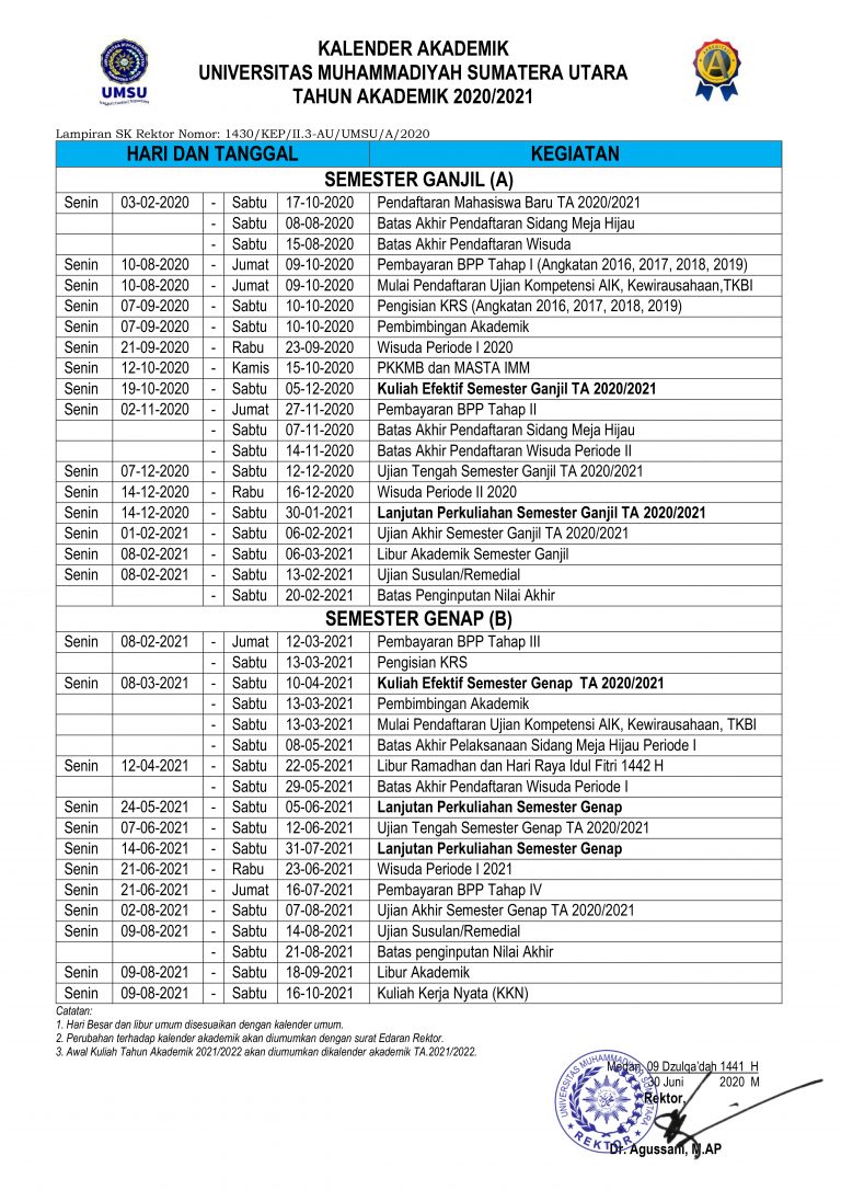 Kalender Akademik - Biro Administrasi Akademik dan Data