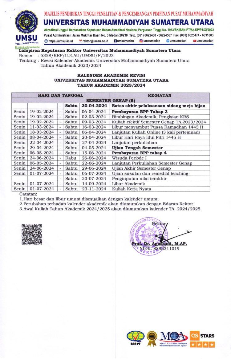Kalender Akademik - Biro Administrasi Akademik dan Data